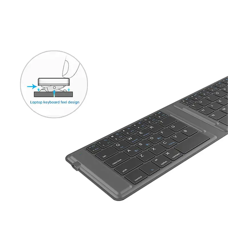 Portable Foldable 65 Keys Bluetooth Keyboard Ultra-thin Leather Coated ...